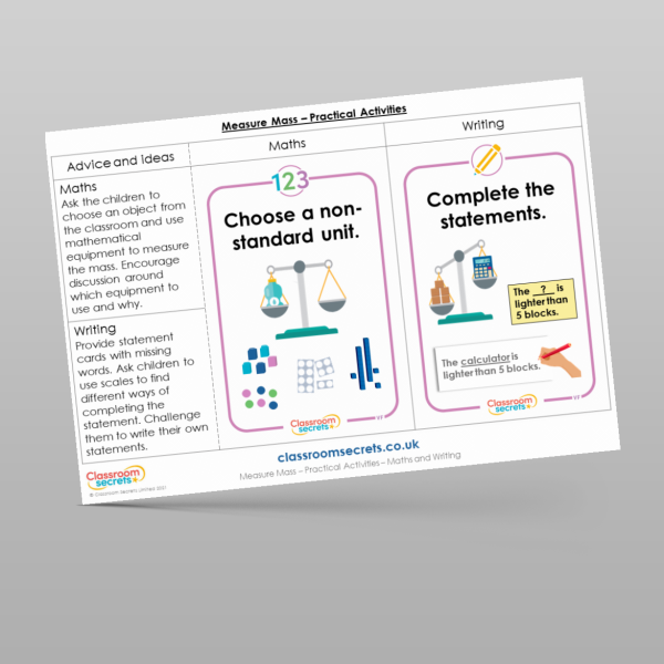 Year 1 Compare Mass Practical Activities Resource | Classroom Secrets