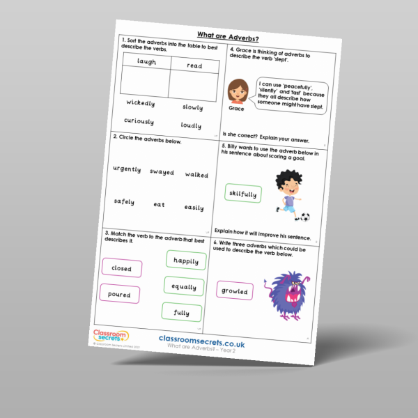 Year 2 What Are Adverbs Mixed Activity Resource | Classroom Secrets