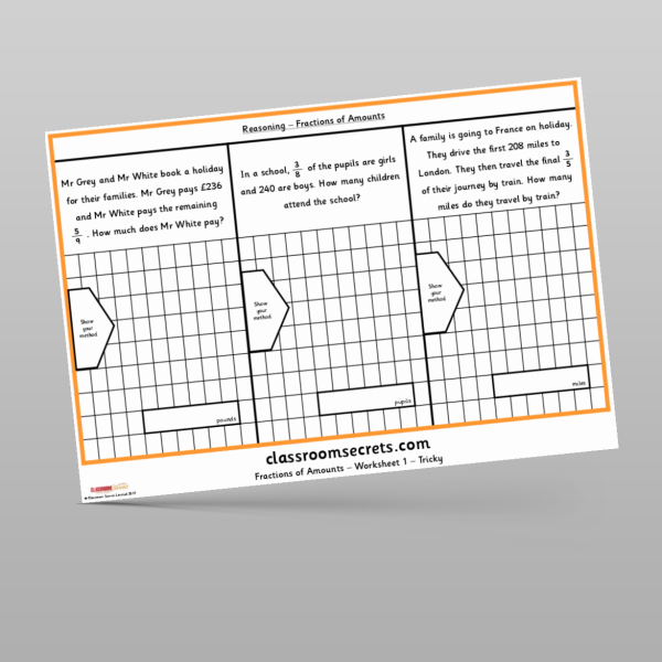 KS2 Fractions Of Amounts Reasoning Test Practice Resource | Classroom ...