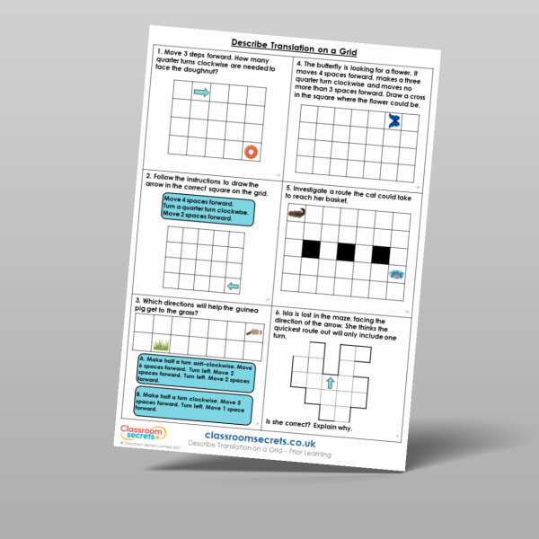 Year 4 Describe Translation On A Grid Prior Learning Resource ...
