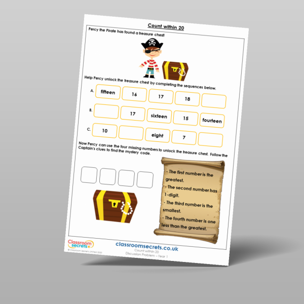 Year 1 Count Within 20 Discussion Problem Resource | Classroom Secrets