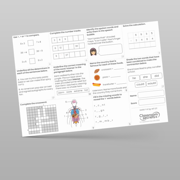 Year 4 Early Morning Work Spring Week 1 Resource | Classroom Secrets