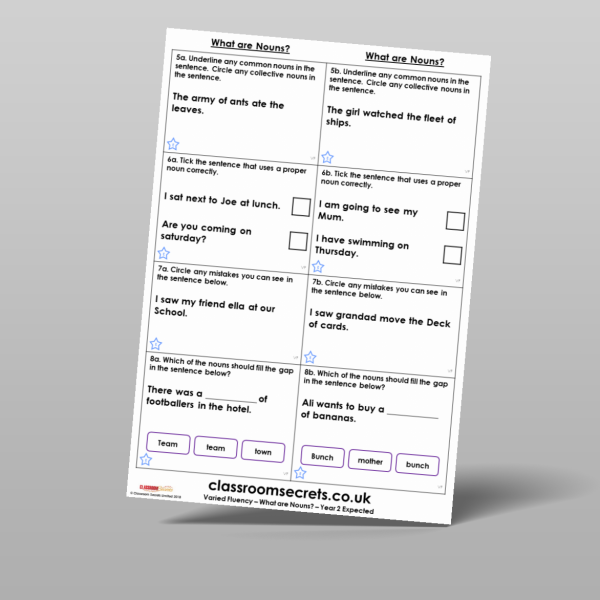 Year 2 What Are Nouns Varied Fluency Resource | Classroom Secrets