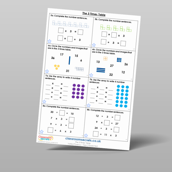 Year 3 The 3 Times Table Varied Fluency Resource | Classroom Secrets