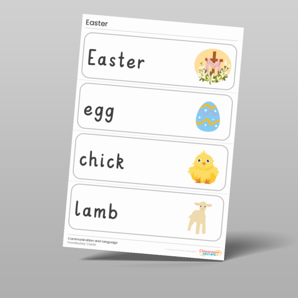 Eyfs Easter Vocabulary Cards Resource | Classroom Secrets