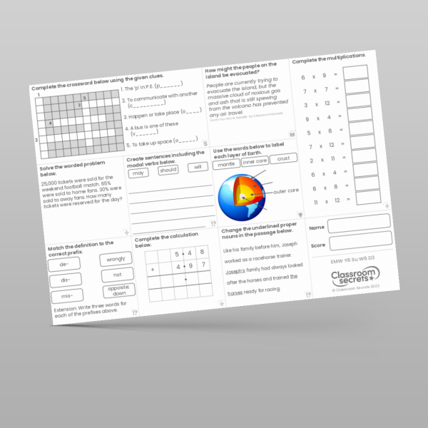 Year 6 Early Morning Work Summer Week 6 Resource | Classroom Secrets