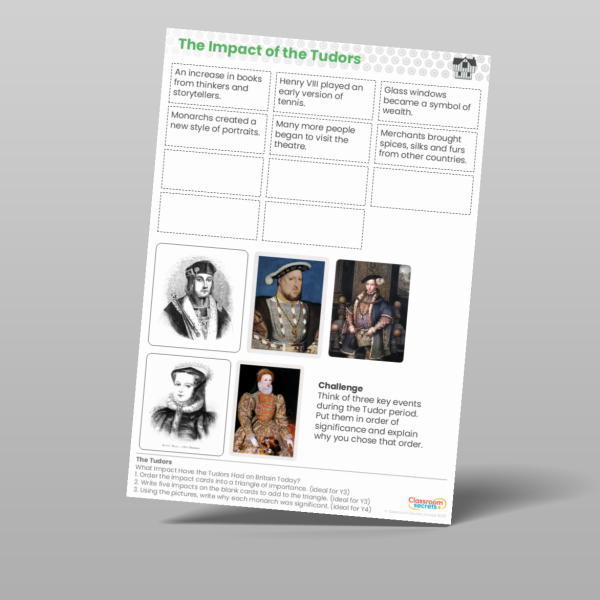 LKS2 What Impact Have The Tudors Had On Britain Today Worksheet ...
