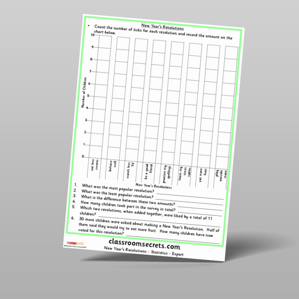 KS1 And Ks2 New Year S Resolutions Statistics Resource | Classroom Secrets