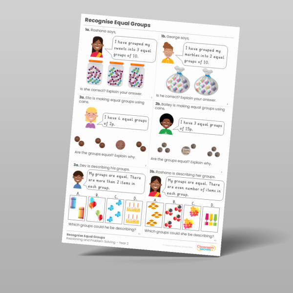 Free Recognise Equal Groups Reasoning and Problem Solving Resource | Classroom Secrets