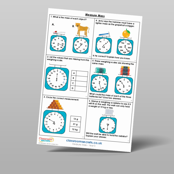 Year 3 Measure Mass Mixed Activity Resource | Classroom Secrets