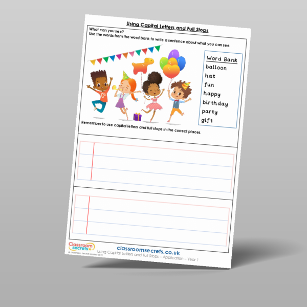 Year 1 Using Capital Letters And Full Stops Application Resource ...