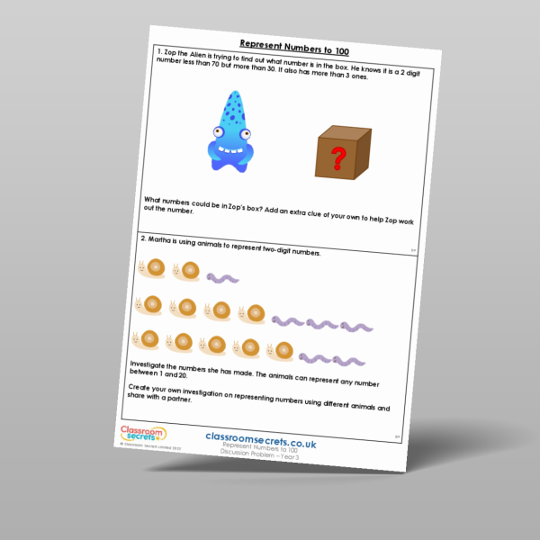 Year 3 Represent Numbers To 100 Discussion Problem Resource | Classroom ...
