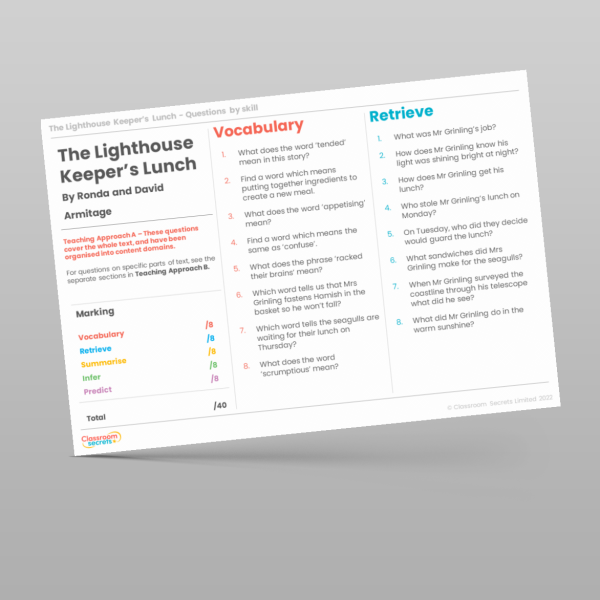 KS1 Reading Skills The Lighthouse Keeper S Lunch Resource | Classroom ...