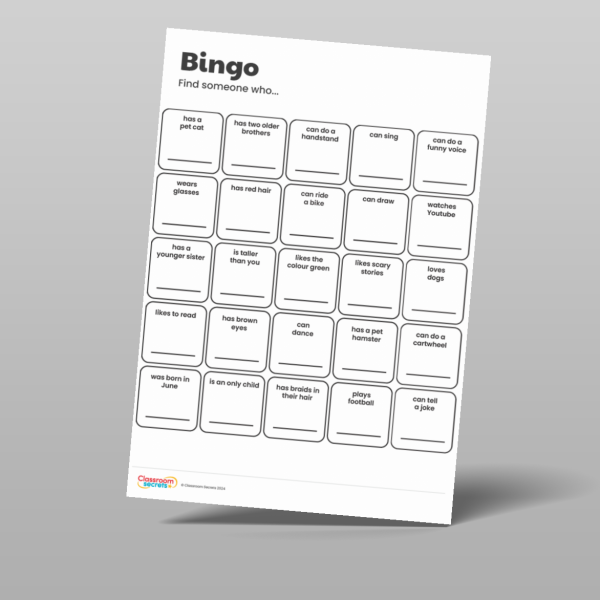 KS1 And Ks2 Find Someone Who Bingo Resource | Classroom Secrets