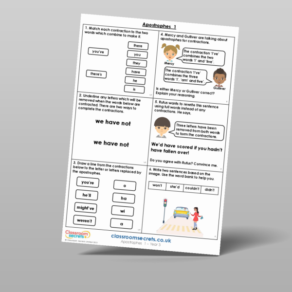 Year 3 Apostrophes 1 Mixed Activity Resource | Classroom Secrets