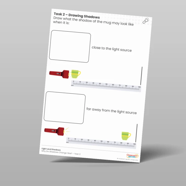 Year 3 Drawing Shadows Worksheet Resource | Classroom Secrets