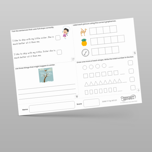 Year 1 Early Morning Work Spring Week 3 Resource | Classroom Secrets