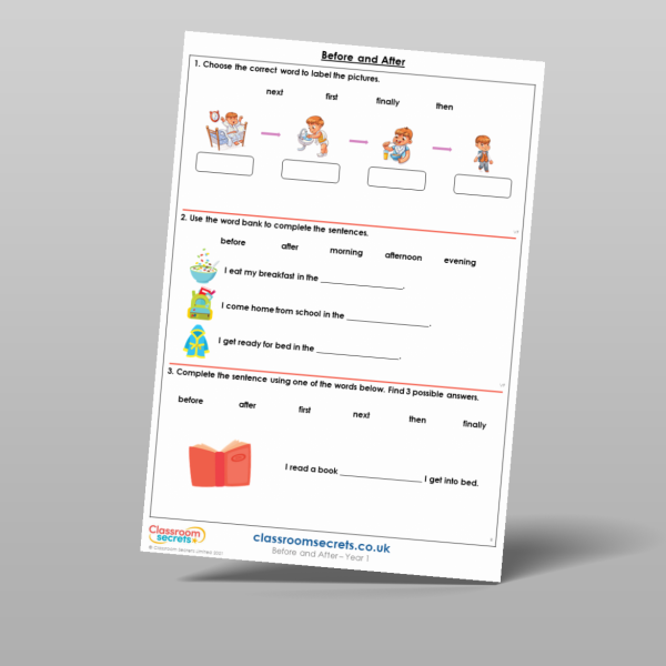 Year 1 Before And After Main Activity Resource | Classroom Secrets