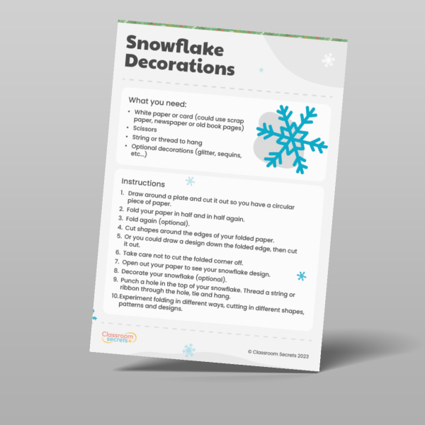 Christmas Snowflake Decorations Resource | Classroom Secrets