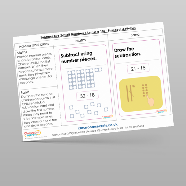 Year 2 Subtract Two 2 Digit Numbers Across A 10 Practical Activities ...