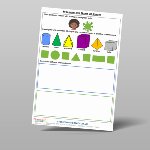 Year 1 Recognise And Name 2d Shapes Discussion Problem Resource ...