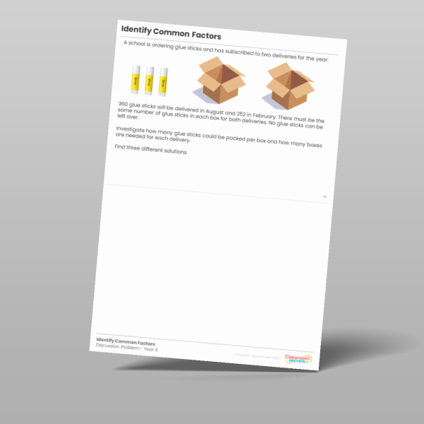 Identify Common Factors Discussion Problem Resource Classroom Secrets