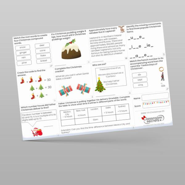 Year 4 Early Morning Work Christmas Resource | Classroom Secrets