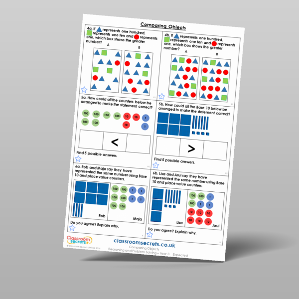 Year 3 Comparing Objects Reasoning And Problem Solving Resource Classroom Secrets
