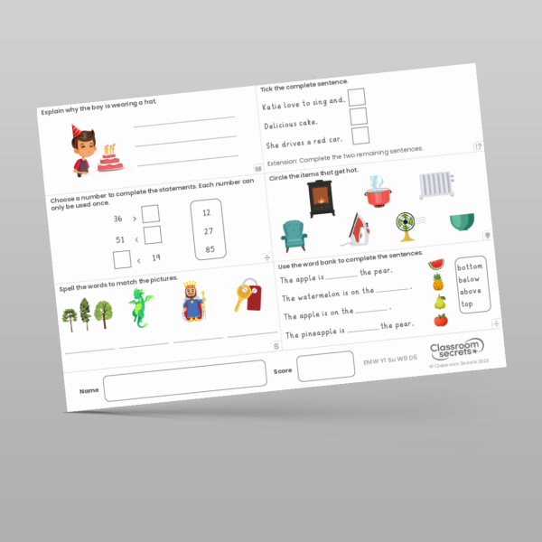 Year 1 Early Morning Work Summer Week 9 Resource | Classroom Secrets