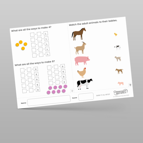 Year 1 Early Morning Work Autumn Week 1 Resource | Classroom Secrets