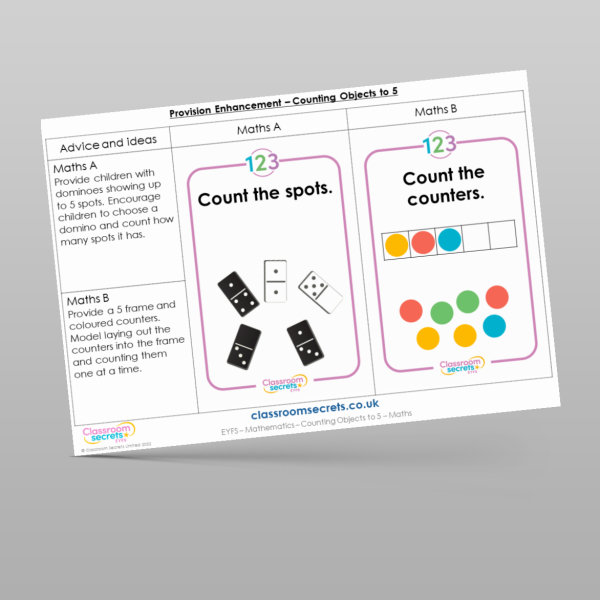 Eyfs Counting Objects To 5 Provision Enhancement Resource | Classroom ...