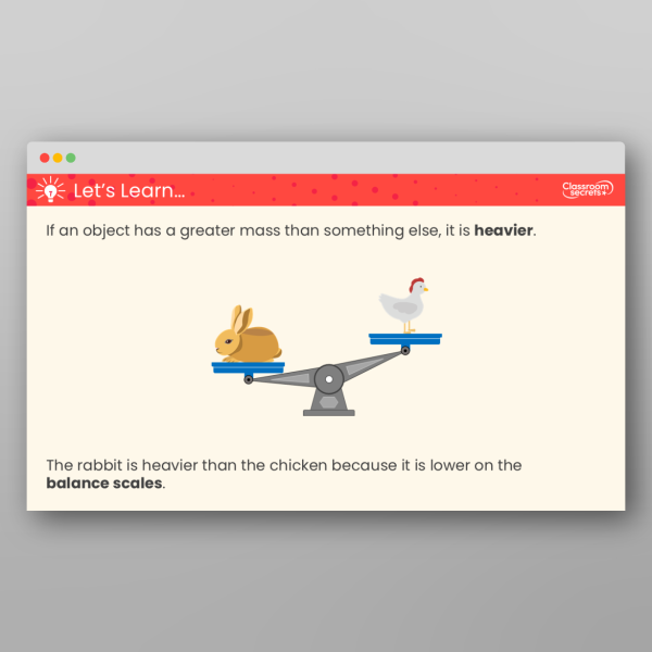 Year 1 Heavier And Lighter Teaching Ppt Resource | Classroom Secrets