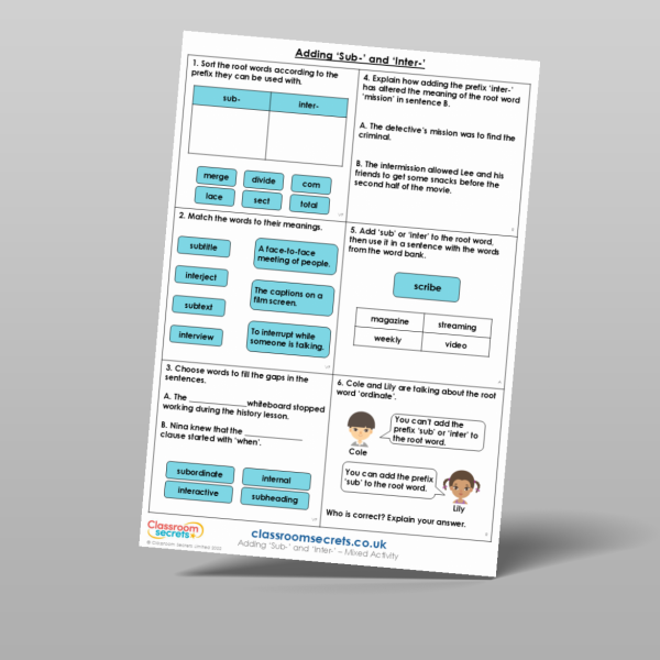 Year 3 Adding Sub And Inter Mixed Activity Resource | Classroom Secrets