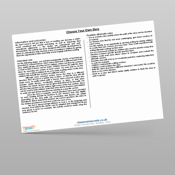 Year 6 Choose Your Own Story Resource | Classroom Secrets