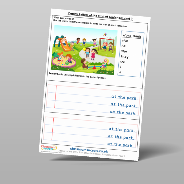 Year 1 Capital Letters At The Start Of Sentences And I Application ...