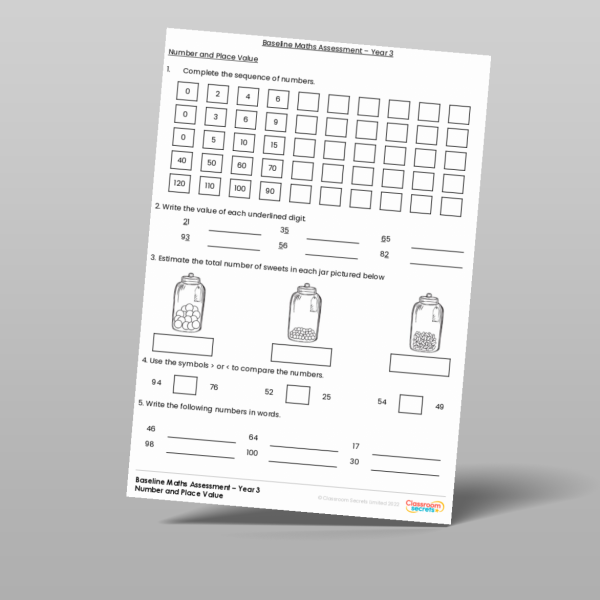 Year 3 Baseline Maths Assessment Resource | Classroom Secrets