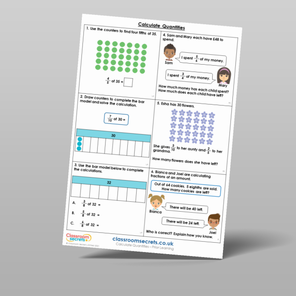 Year 4 Calculate Quantities Prior Learning Resource | Classroom Secrets