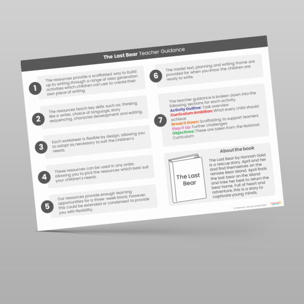 Year 6 The Last Bear Writing Unit Guidance Resource | Classroom Secrets