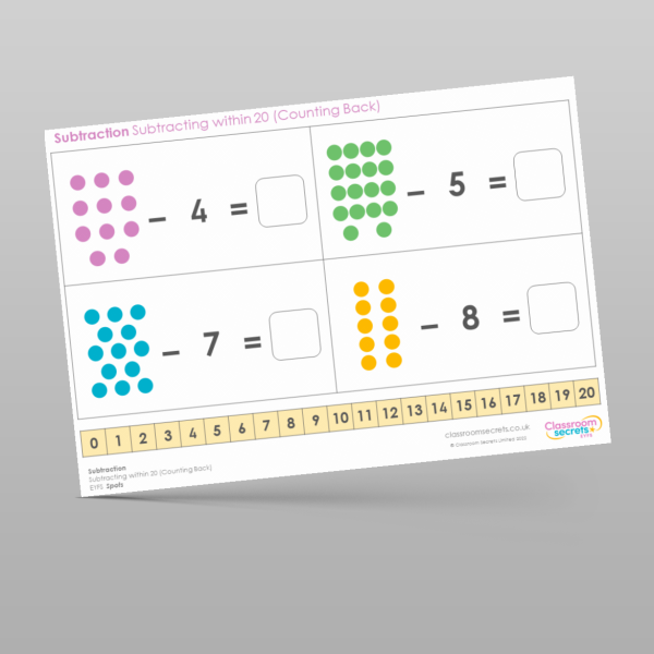 Eyfs Subtracting Within 20 Learning Activity Resource | Classroom Secrets