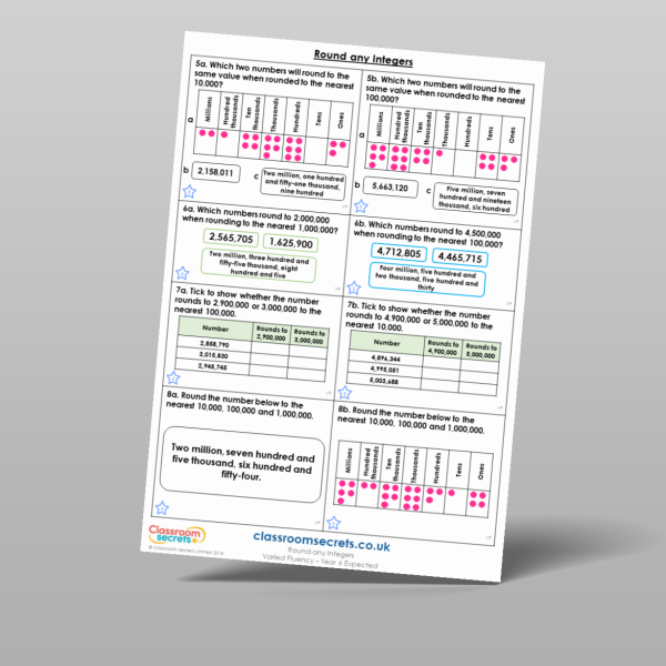 Year 6 Round Any Integers Varied Fluency Resource | Classroom Secrets
