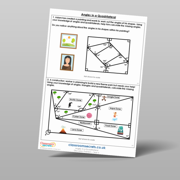 Year 6 Angles In A Quadrilateral Discussion Problem Resource ...
