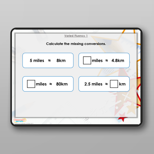 Year 6 Miles And Kilometres Modelling Ppt Resource | Classroom Secrets