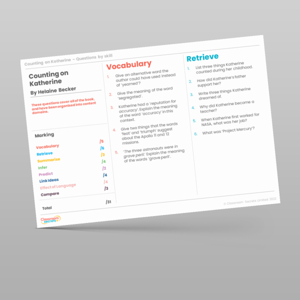 UKS2 Reading Skills Counting On Katherine Resource | Classroom Secrets