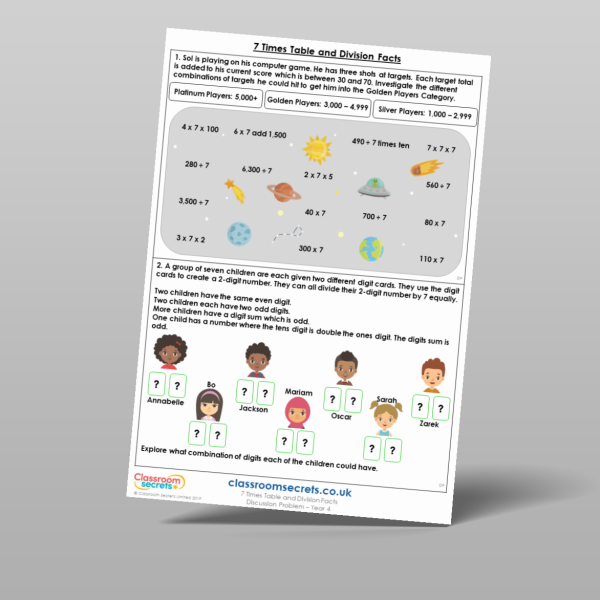 Year 4 7 Times Table And Division Facts Discussion Problem Resource ...