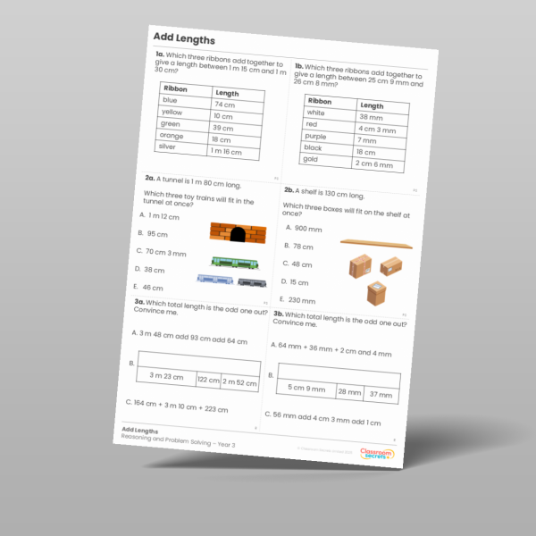 Year 3 Add Lengths Reasoning And Problem Solving 2 Resource | Classroom ...