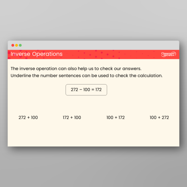 Year 3 Inverse Operations Teaching Ppt Resource | Classroom Secrets
