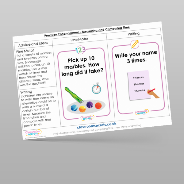 Eyfs Measuring And Comparing Time Provision Enhancement Resource ...