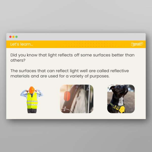 Year 3 What Makes A Good Reflector Investigation Lesson Resource ...