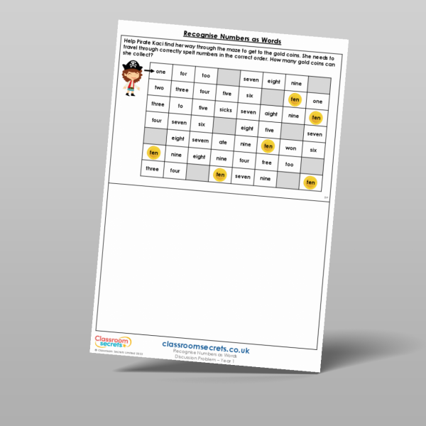Year 1 Recognise Numbers As Words Discussion Problem Resource | Classroom Secrets
