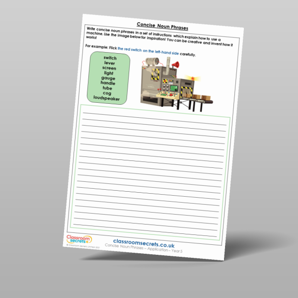 Year 5 Creating Concise Noun Phrases Application Resource | Classroom ...
